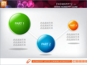 Microsoft-style three-node PPT flow chart template PowerPoint Templates ...