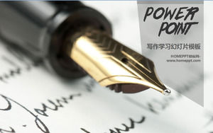 Pen background education learning PPT template download PowerPoint ...