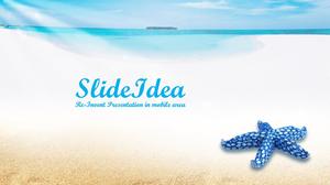 Seaside starfish beach PowerPoint Template PowerPoint Templates Free ...
