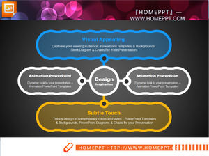 Simple Line Style Five Node Aggregate Relationships PPT Chart Material ...