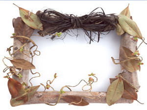 Tree rattan frame PPT background lace template PowerPoint Templates ...