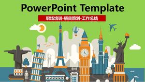 World famous architectural landmark PPT template PowerPoint Templates ...
